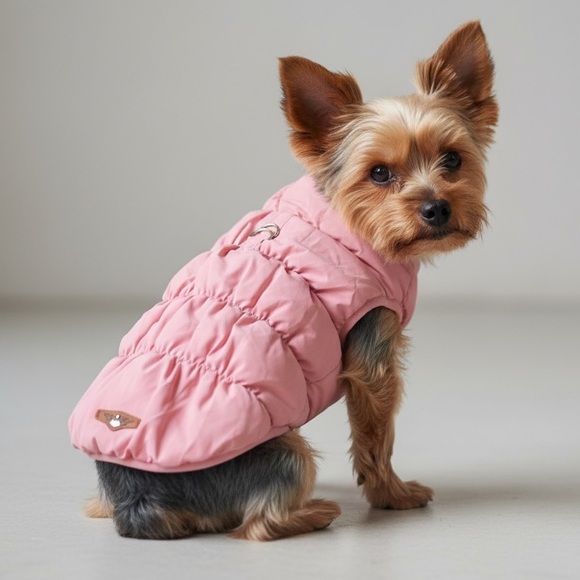 chic | Dog | Pink Puffer Fleece Lined Dog Jacket Coat | Poshmark